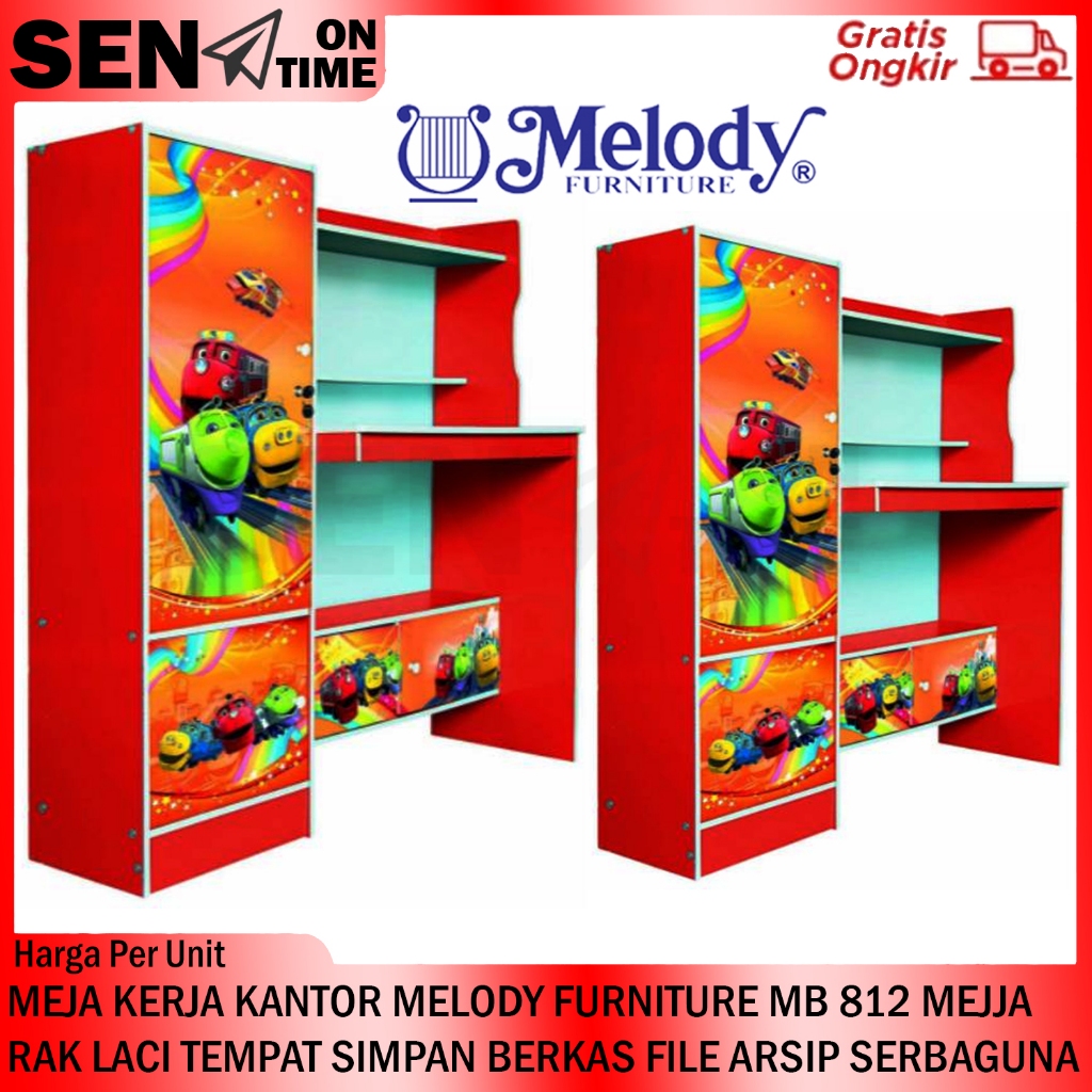 Jual [Kargo] Meja Belajar Kantor Melody Furniture Mb 812 Rak Laci ...