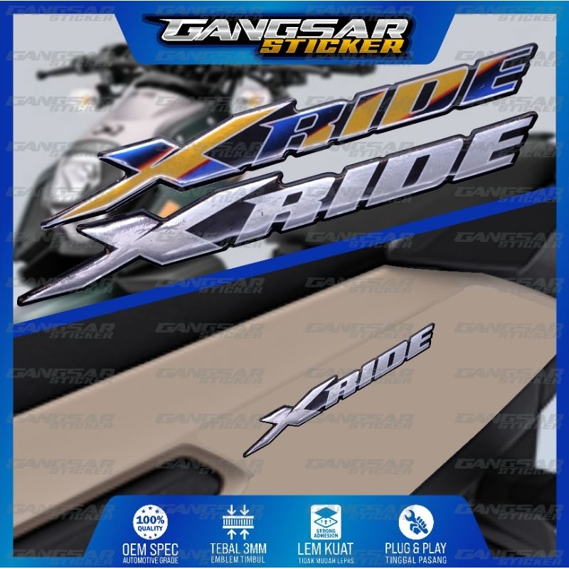 Jual Emblem yamaha xride / emblem timbul yamaha xride / emblem titanium ...