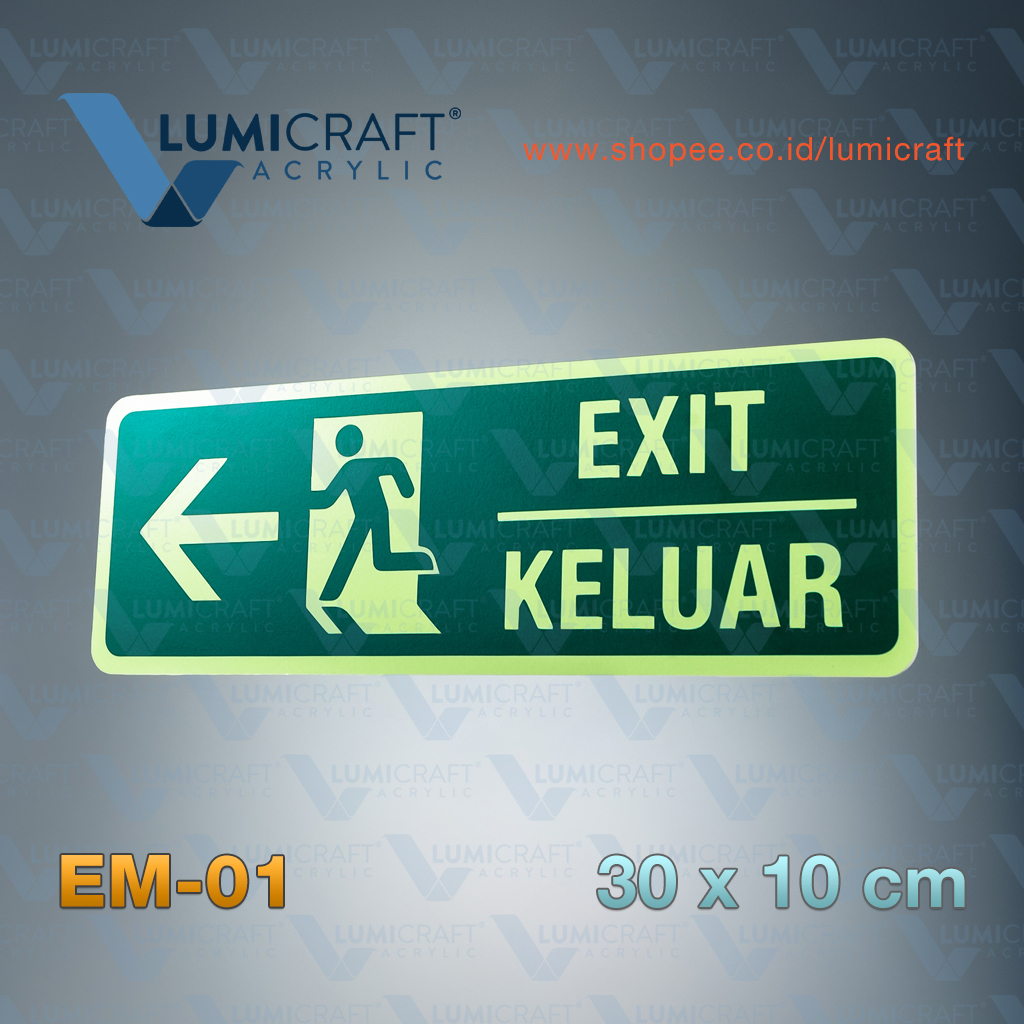 Jual Sign Emergency Exit / Keluar Darurat Arah Panah ke Kiri bahan ...