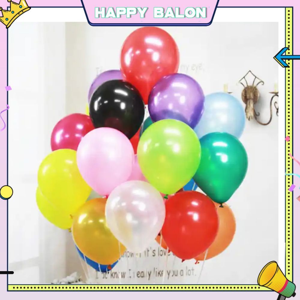 Jual Balon Latex Metalik Ukuran 12inch/ Balon Pesta Warna Warni 30PCS ...