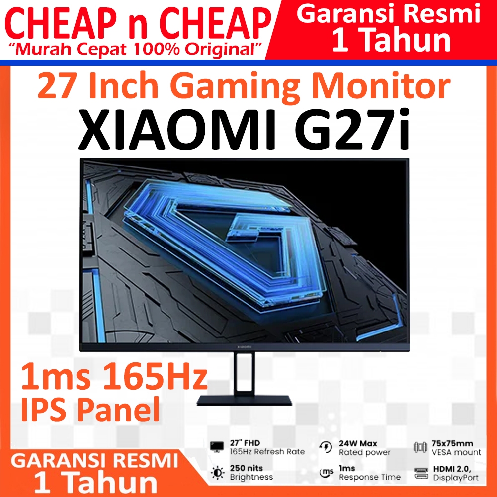 Jual Xiaomi Gaming Monitor G27i 165Hz 1MS sRGB99% LED Monitor Mi 27 ...