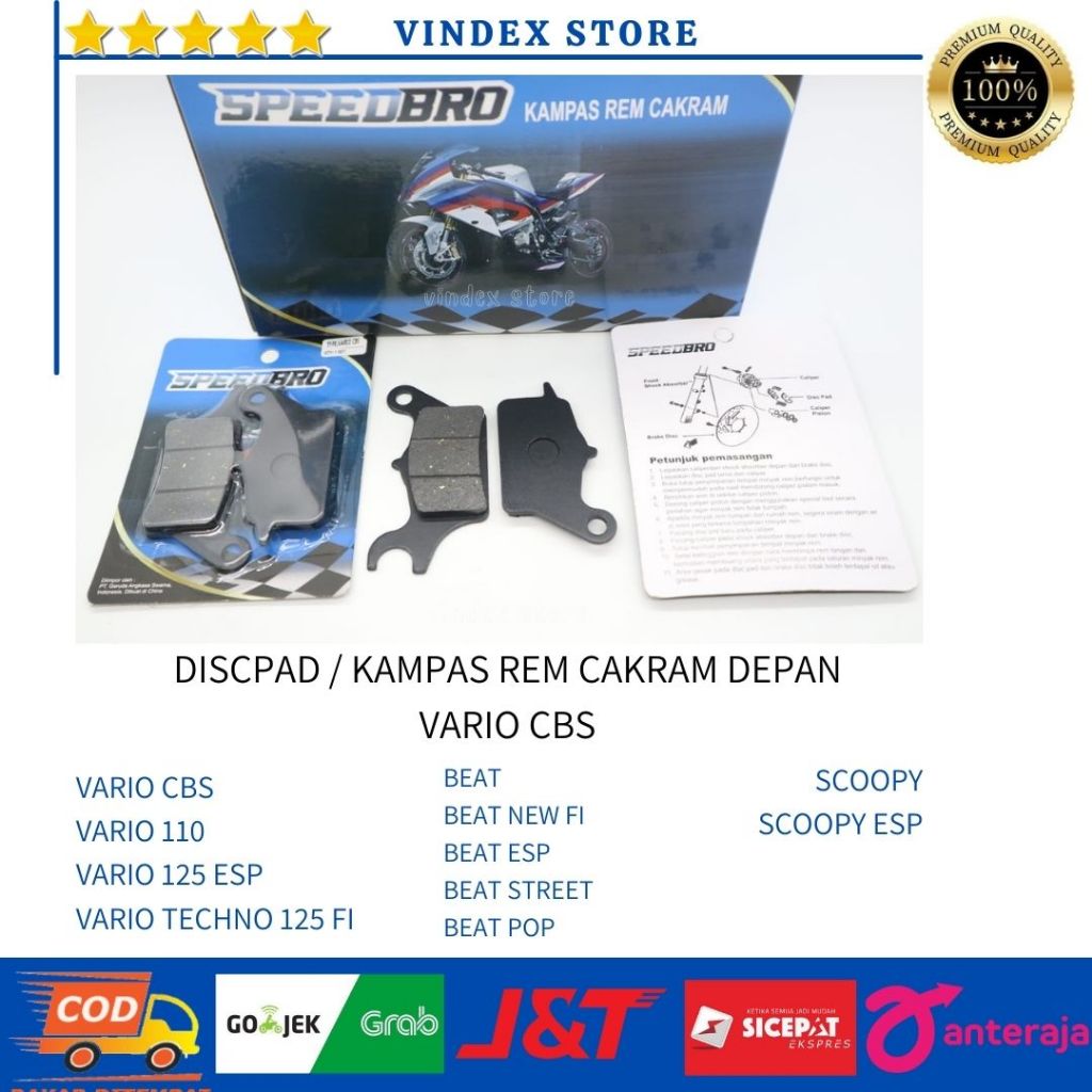Jual DISCPAD KAMPAS REM CAKRAM DEPAN DISPAD VARIO CBS BEAT NEW FI ...