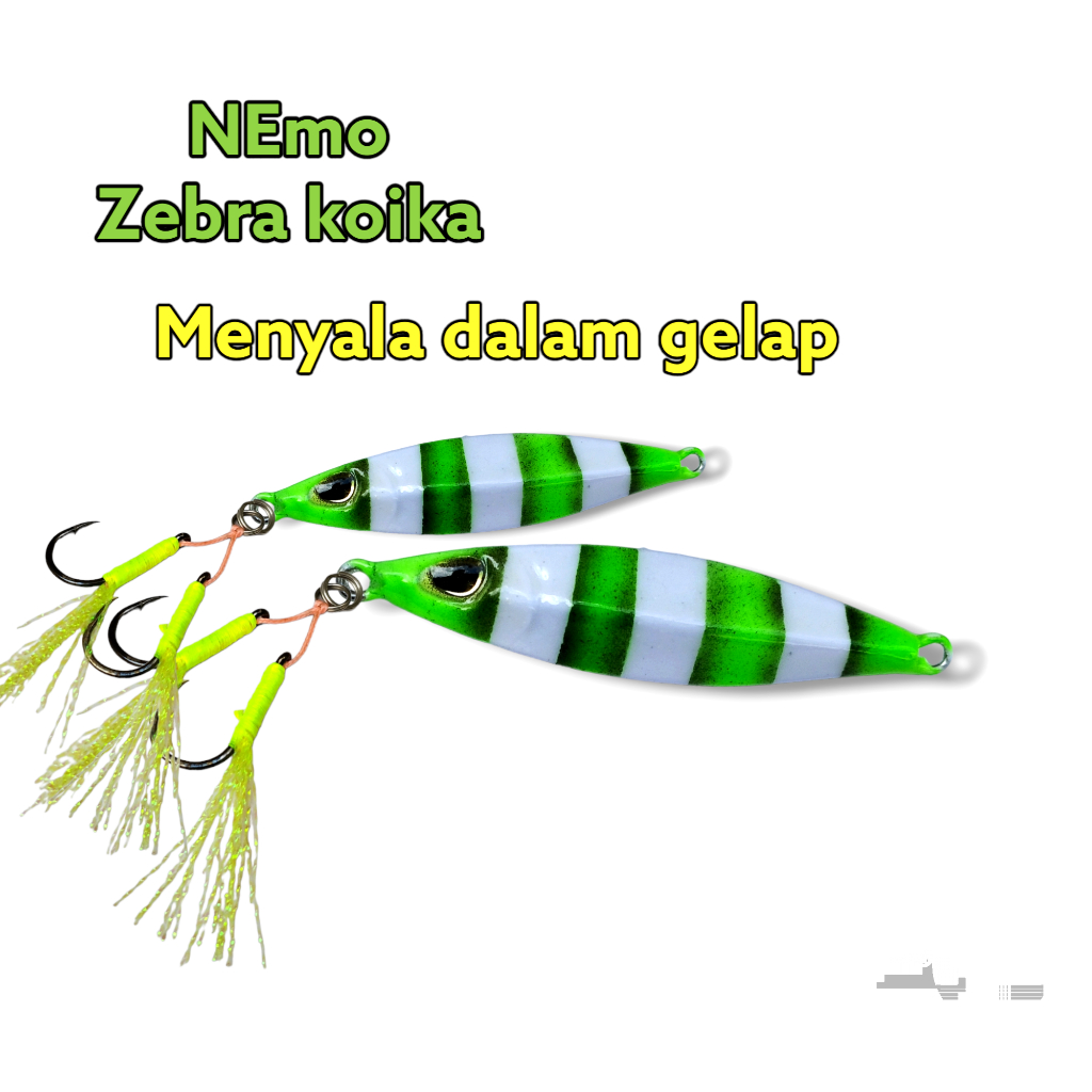 Jual Metal Jig 10 Gram Full GID Nemo Umpan Neon Menyala Malam Assist ...