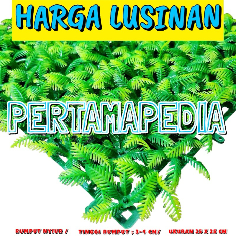 Jual HARGA LUSINAN ISI 12 PCS Rumput Plastik Hijau Ukuran 25X25 Cm ...