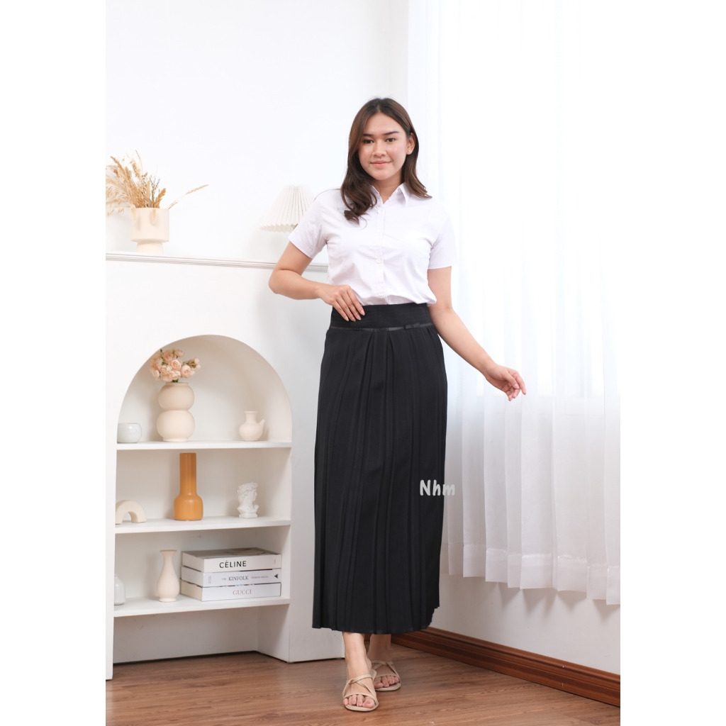 Jual Rok Kerja Panjang Rempel, Rok Kantor Rempel , Rok Plisket Uk. S M ...