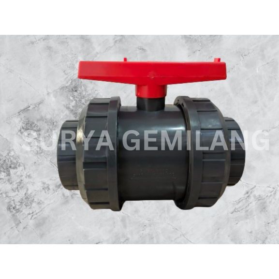 Jual Pvc double union ball valve 2 inch socket / drat | Shopee Indonesia