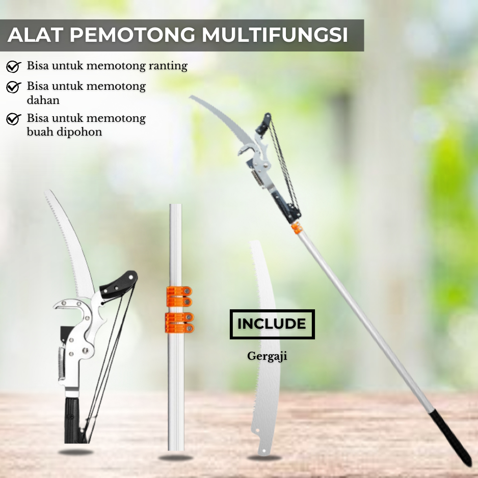 Jual Alat Pemotong Dahan / Ranting Rambutan (Tree Pruner) Galah Tongkat Pemotong Gergaji ...
