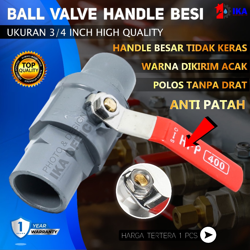 Jual Ball Valve 3/4 Inch Gagang Besi l Stop Kran Keran Pvc Handle Besi | Shopee Indonesia