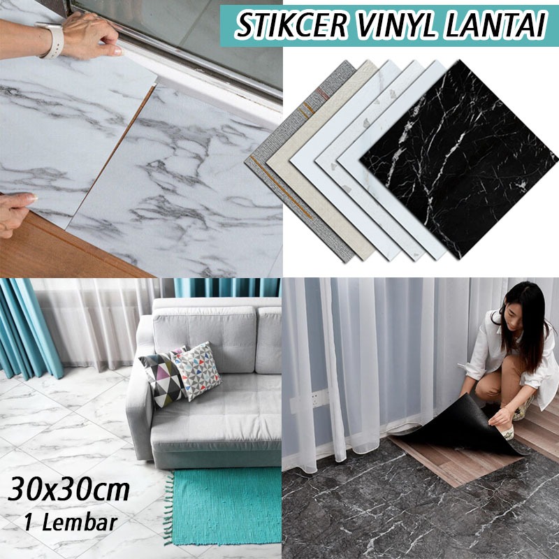 Jual Sticker Lantai Floor Vinyl Marble 1 PC 30x30CM Tahan Lama Motf ...