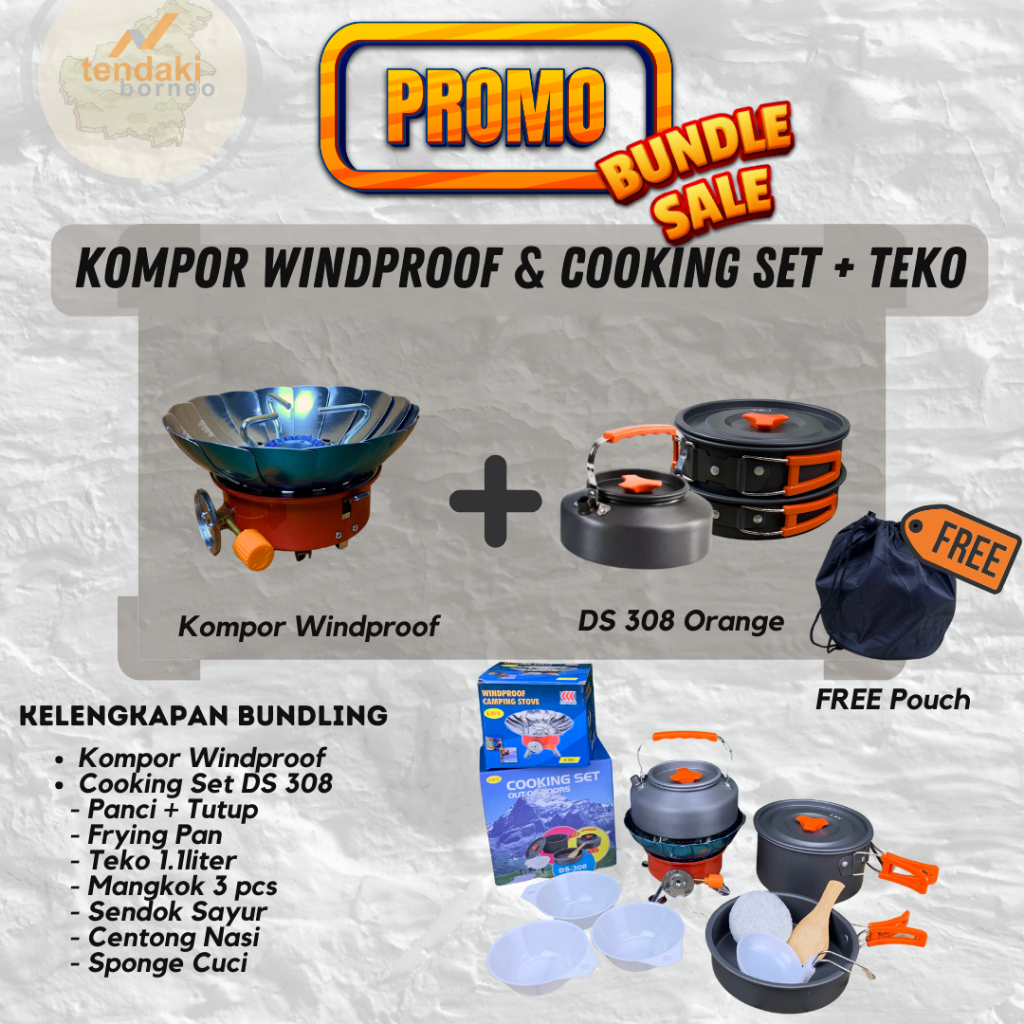 Jual -PAKET COOKING SET + KOMPOR TENDAKI | DS 308 | DS 311 TC311 | TC ...