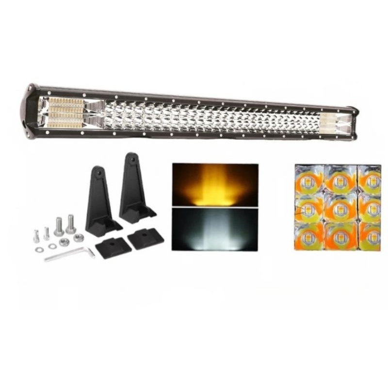 Jual lampu sorot tembak led bar light led bar 5 mode putih kuning ...