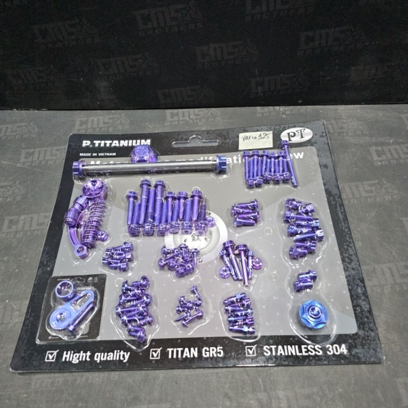 Jual Baut Set Titanium P Titanium For Honda Vario 125 Original Ungu ...
