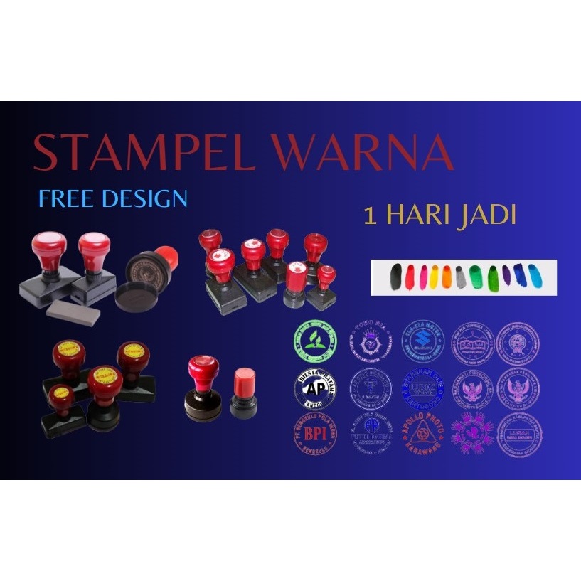 Jual Stampel warna Costum ( Design suka-suka ) | Shopee Indonesia