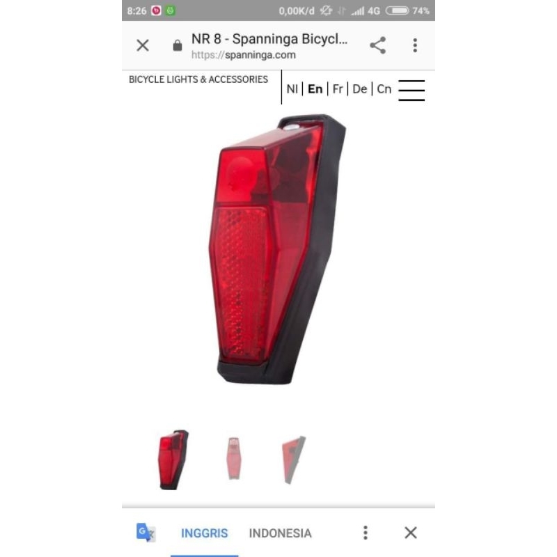 Jual stoplamp Spanninga 8 original untuk sepeda onthel Fongers atau ...