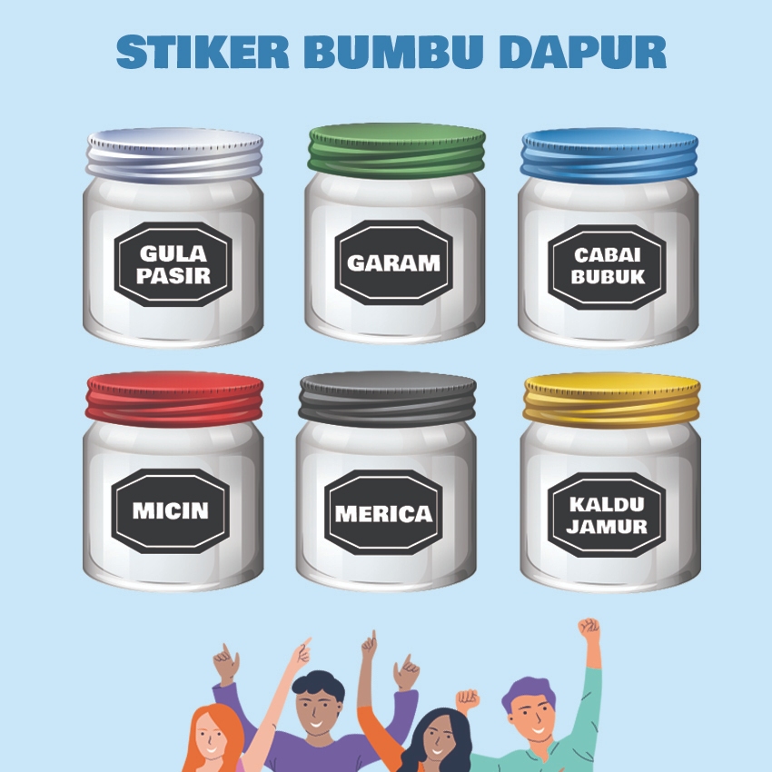 Jual Stiker Label Nama Bumbu Dapur Sticker Aesthetic Kitchen Decor ...