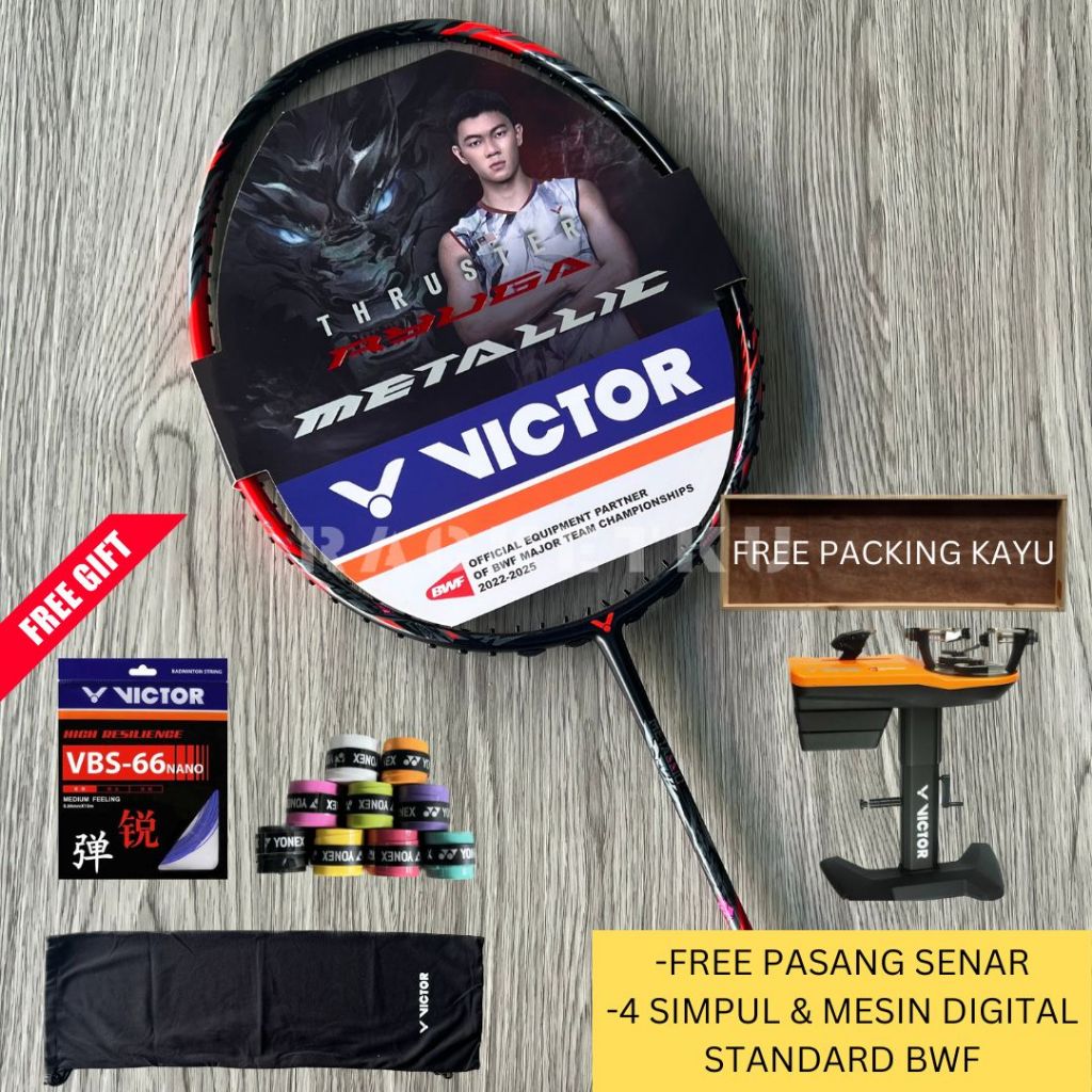 Jual Raket Badminton VICTOR THRUSTER RYUGA METALLIC ORIGINAL FREE SENAR ...
