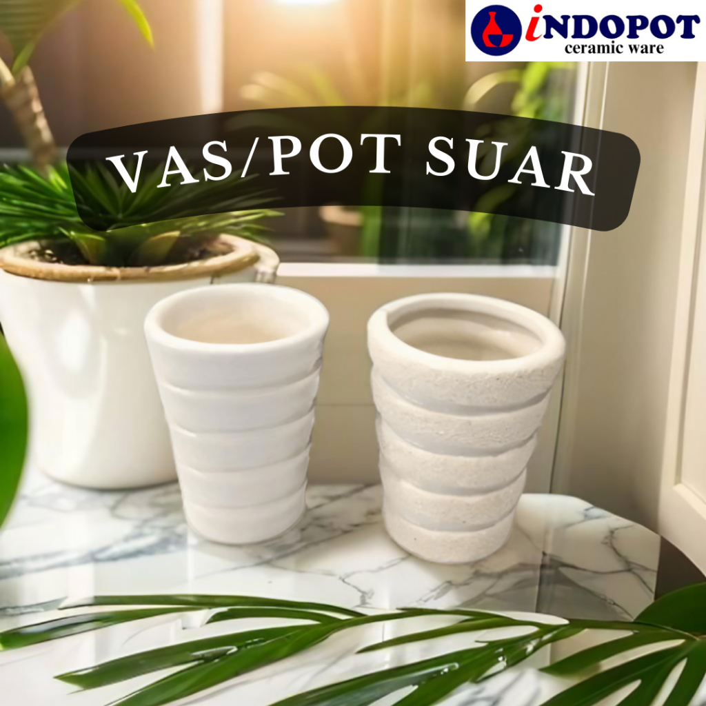Jual Vas Pot Keramik Model Suar bisa untuk dekorasi rumah berbagai ...