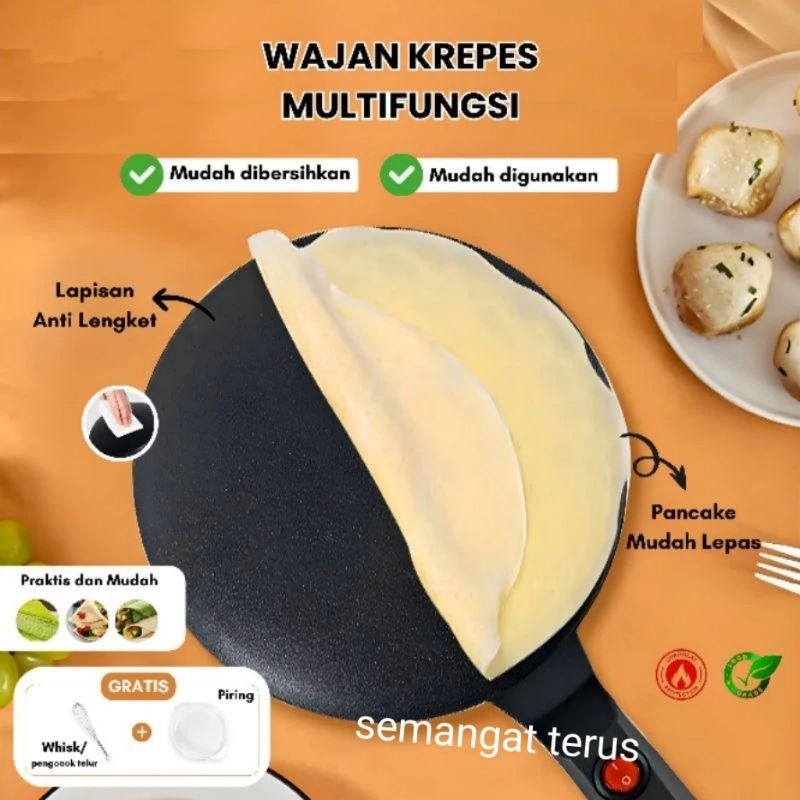 Jual Wajan Crepes Maker Listrik 600w Alat Pembuat Crepes/Tacos/Pancake ...