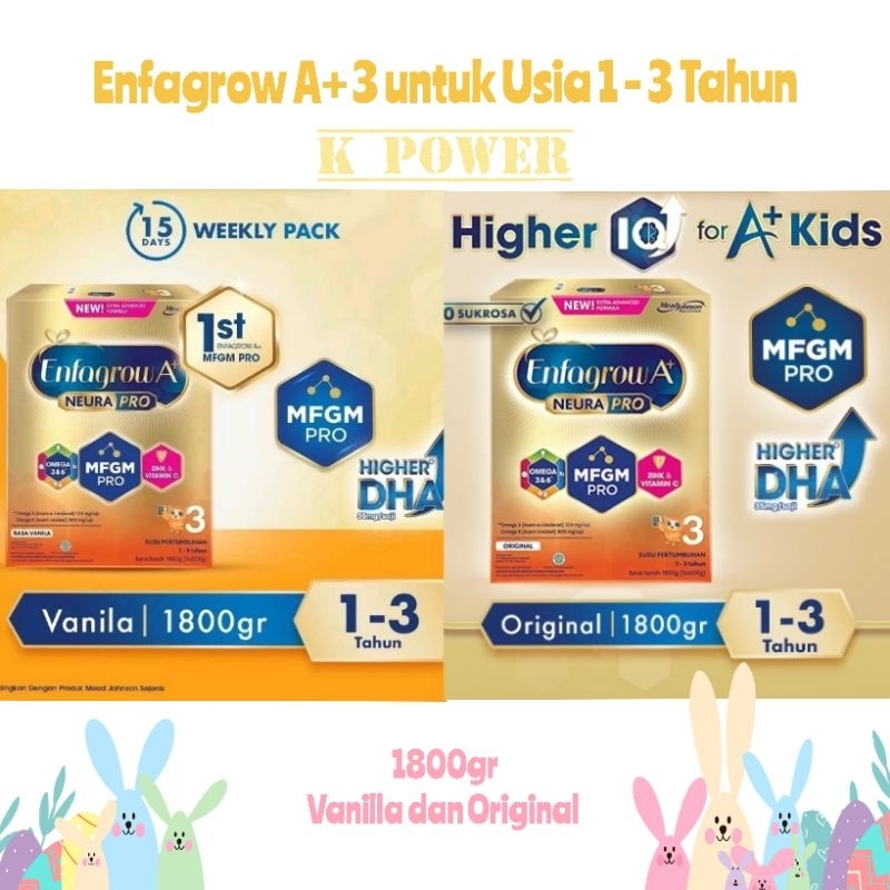 Jual Enfagrow A+ 3 Susu Formula Anak 1-3 Tahun Original Vanilla Susu Pertumbuhan 1800gr | Shopee ...
