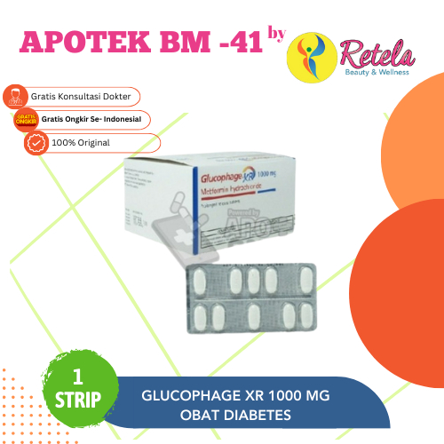 Jual Glucophage Xr 1000 Mg Strip 10 Tablet / Metformin / Obat Diabetes ...