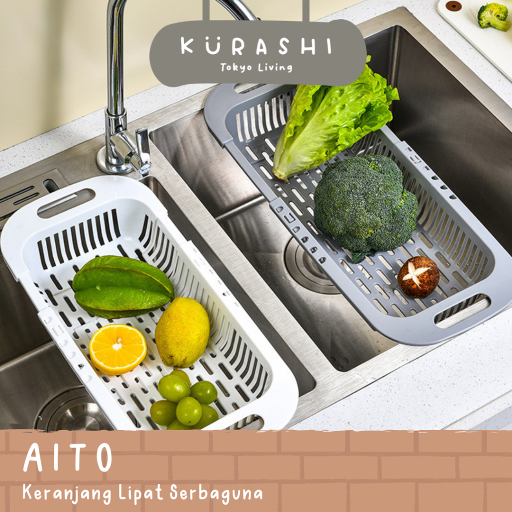 Jual 【KURASHI】AITO Wadah Cuci Sayur Dan Buah Multifungsi Tempat Cuci ...