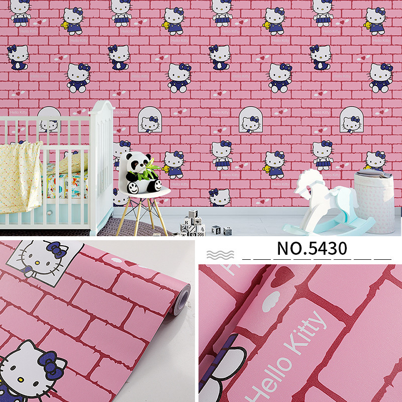 Jual Wallpaper Dinding Motif Hello Kitty Bata Ukuran Panjang 8 s/d 9 Meter x 45 CM | Shopee ...