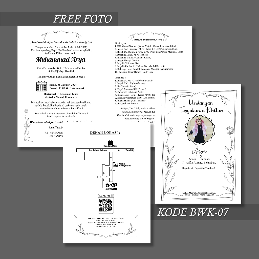 Jual CETAK UNDANGAN KHITANAN - UNDANGAN KHITAN MURAH SIMPLE BRIEFCARD ...