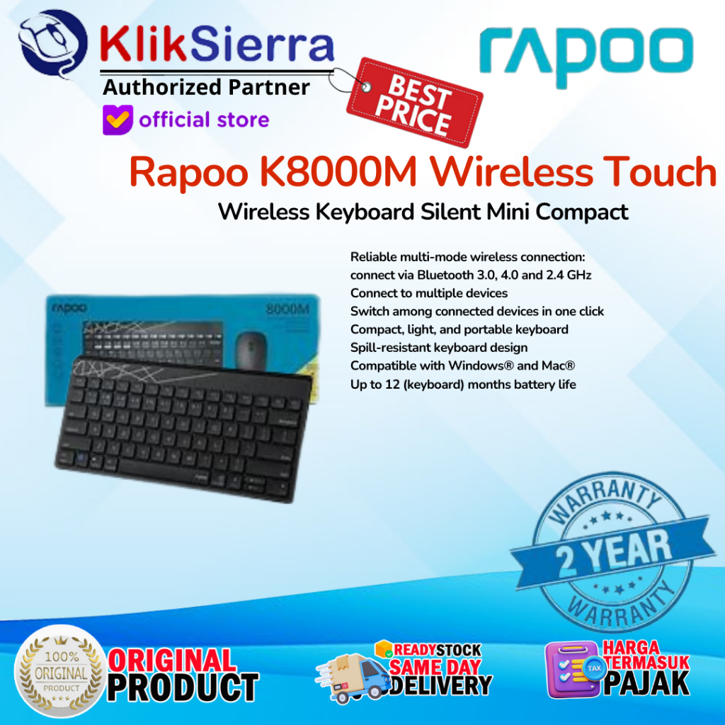 Jual RAPOO K8000m Keyboard bluetooth multimode wireless / bluetooth ... Jual RAPOO K8000m Keyboard bluetooth multimode wireless / bluetooth ...