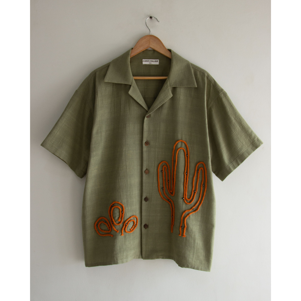 Jual 100% cotton handmade shirt • Men's button-up shirt • Embroidered ...