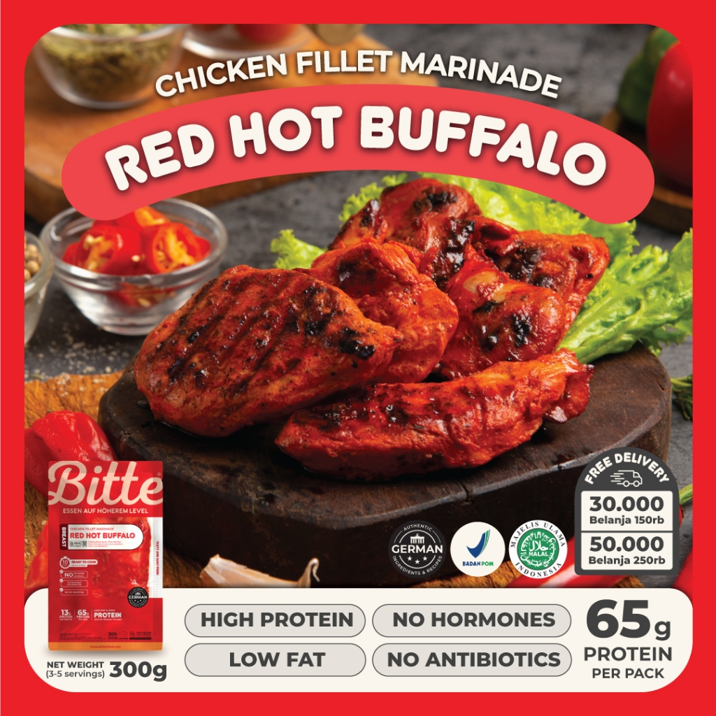 Jual Bitte Food Red Hot Buffalo Chicken Fillet Marinade / Ayam Filet ...