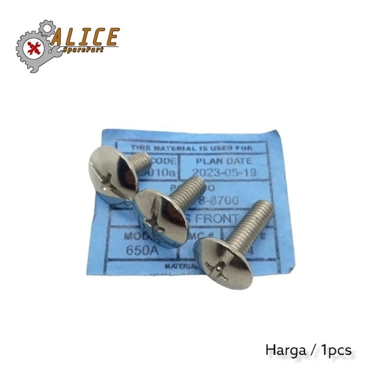 Jual BAUT 10 M6X10 M6X15 M6X20 BAUD PAYUNG OBENG PANJANG 1 CM 1,5 CM 2 CM CHROME | Shopee Indonesia