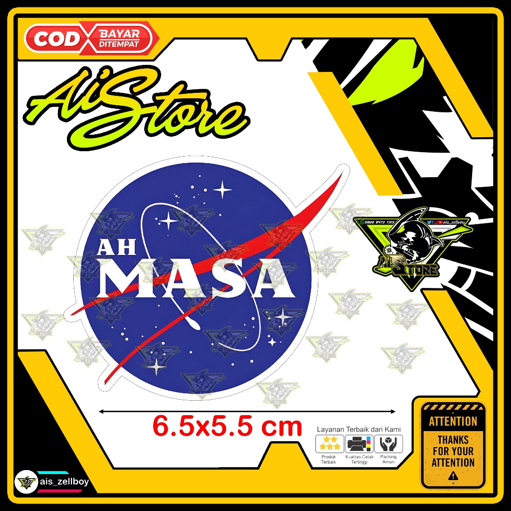 Jual Stiker Ah Masa ( stiker nasa plesetan ) | Shopee Indonesia