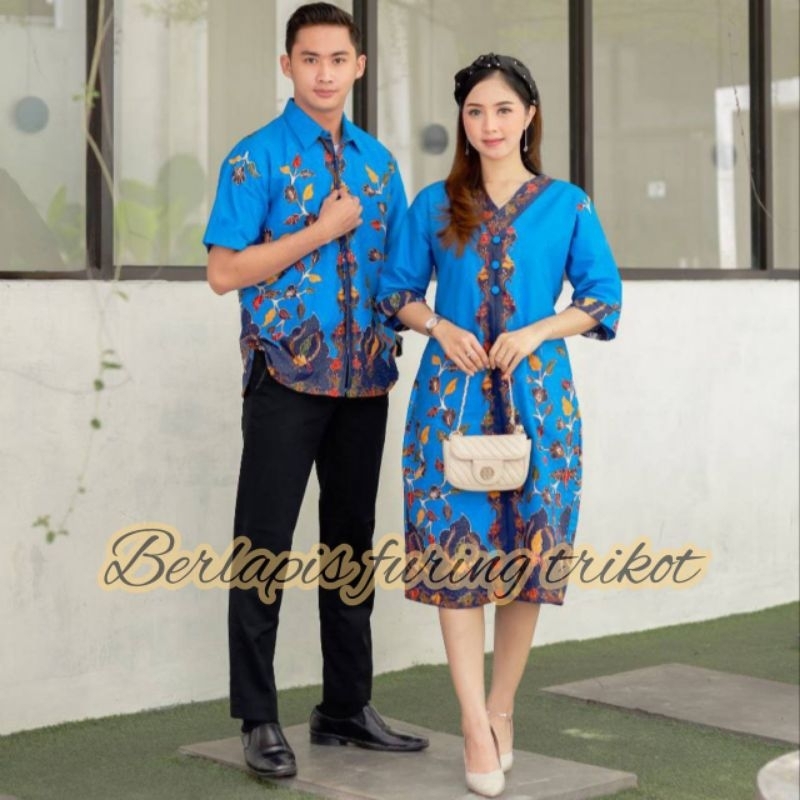Jual DRESS BATIK COUPLE PREMIUM MJ001 / DRESS BATIK / BATIK COUPLE | Shopee Indonesia