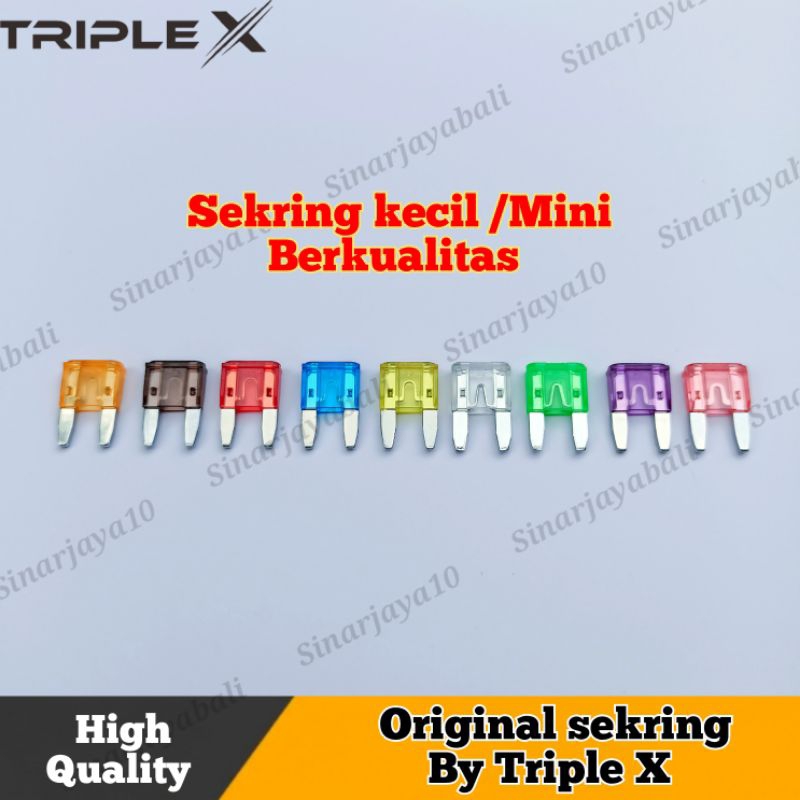 Jual sekring tancap mini kecil skring fuse sikring blade 5a 7,5a 10a 15a 20a 25a 30a 35a 40a ...