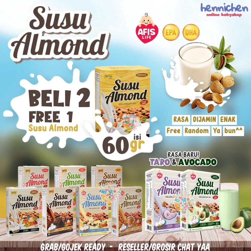 Jual 22 Product HOT PROMO susu almond afis new launching pelancar asi ...