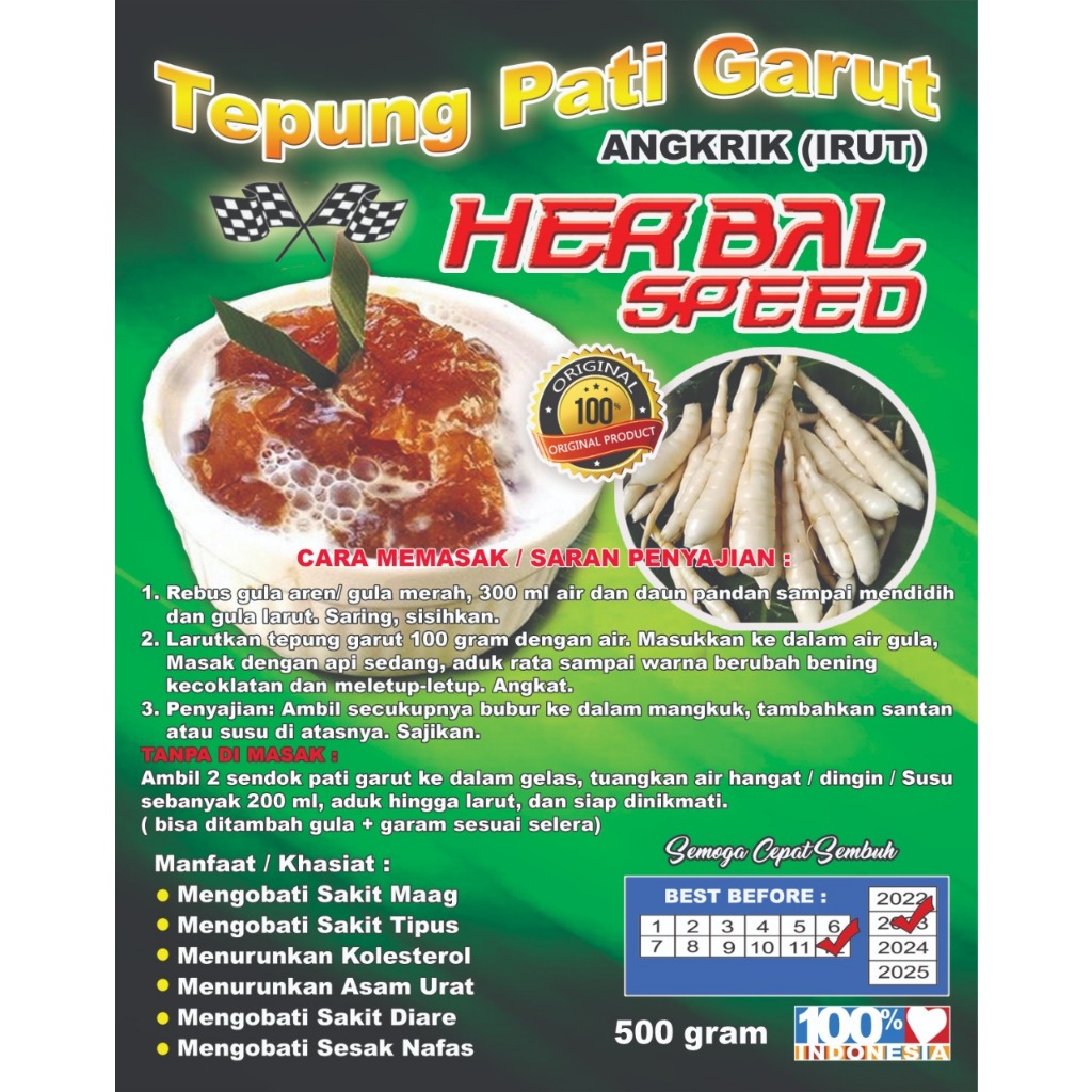 Jual Tepung Pati Garut Bubur Asam Lambung kronis Angkrik Irut Jengkirut ...