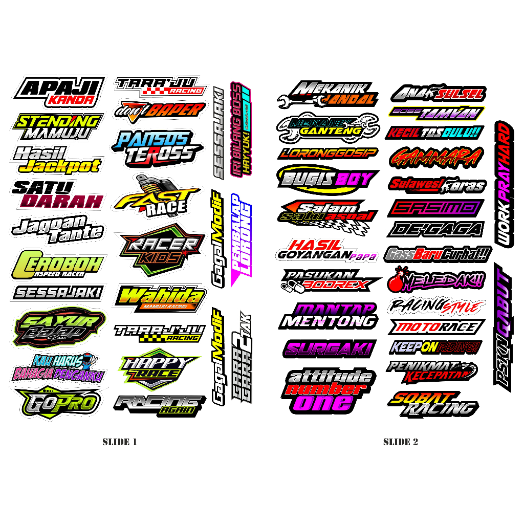 Jual STICKER KATA KATA 25 PCS STICKER RACING STICKER MOTOR STIKER VIRAL ...