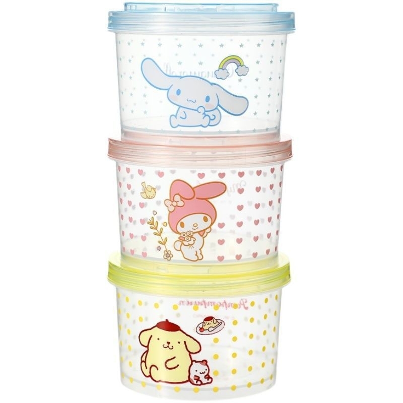 Jual 3pcs Stackable Lunch Box Susun Sanrio Round Cup Bento Cup Toples ...