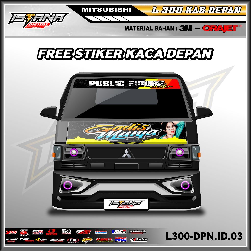 Jual Stiker Decal KAB DEPAN L300 - Sticker Variasi KAB DEPAN Pick up ...