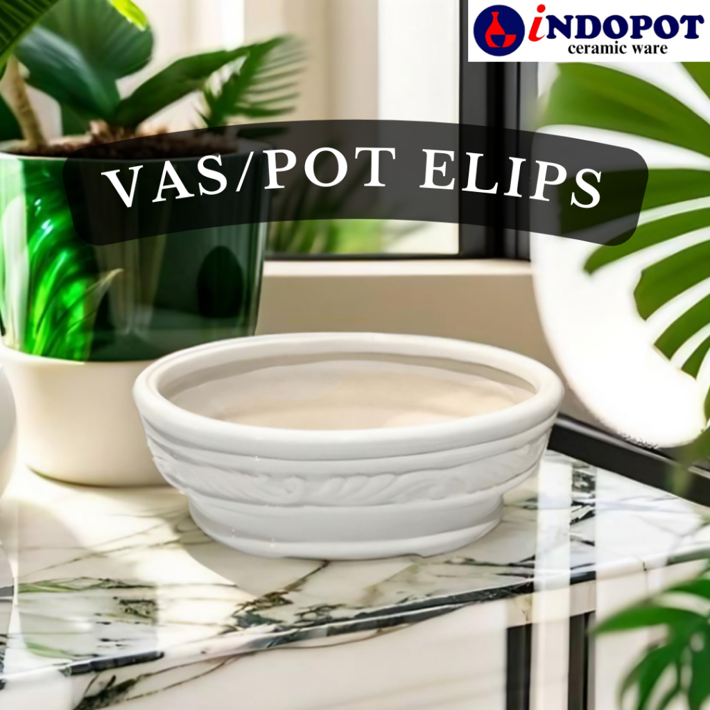 Jual Vas Pot Keramik Model Elips bisa untuk dekorasi rumah berbagai ...