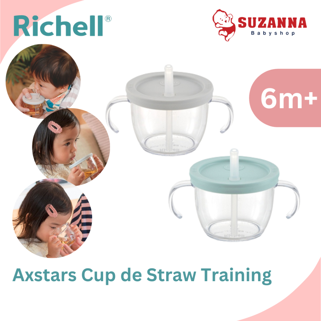 Jual Richell Axstars Cup de Straw Training || Gelas Minum Baby | Shopee Indonesia