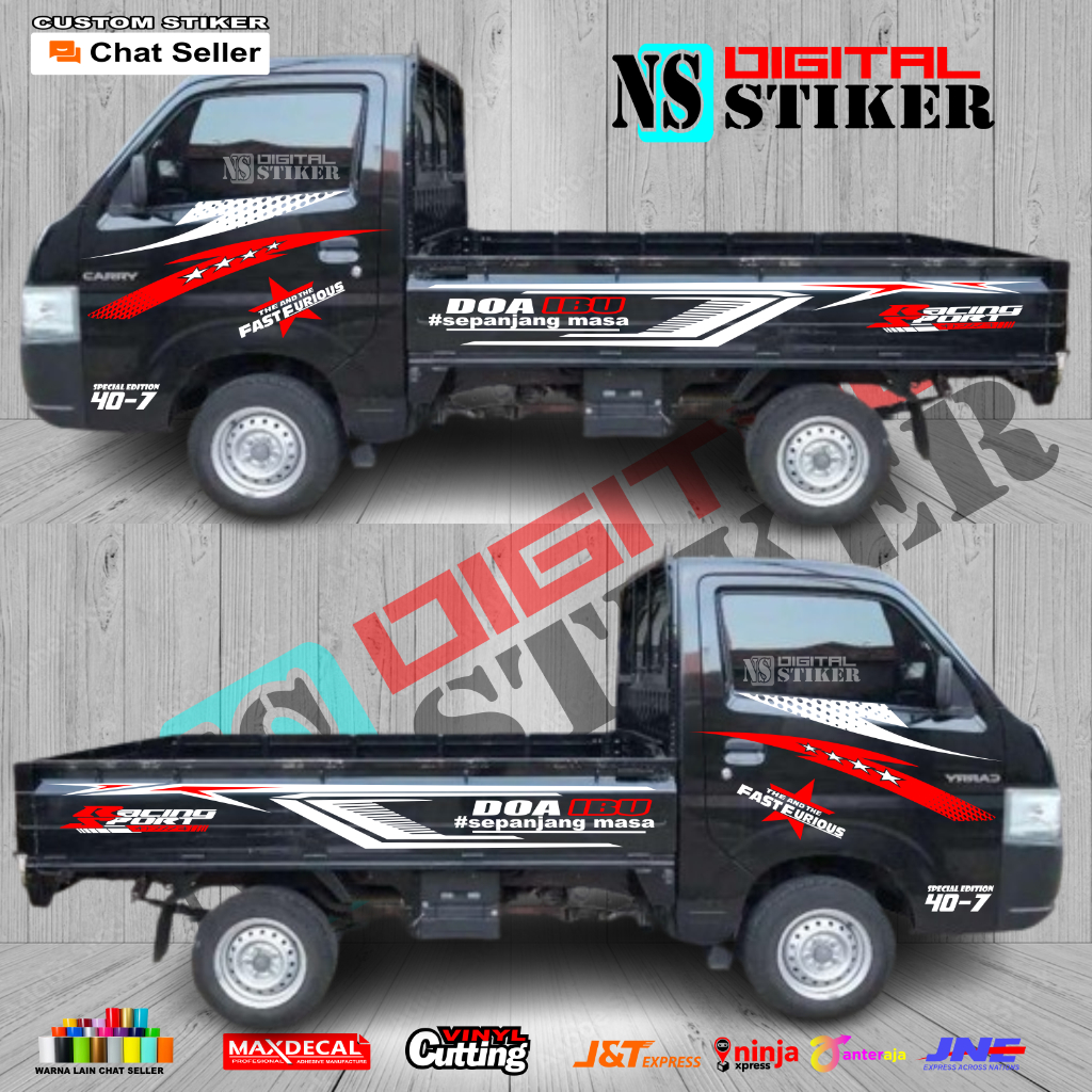Jual Stiker cutting mobil new carry stiker list body samping mobil ...
