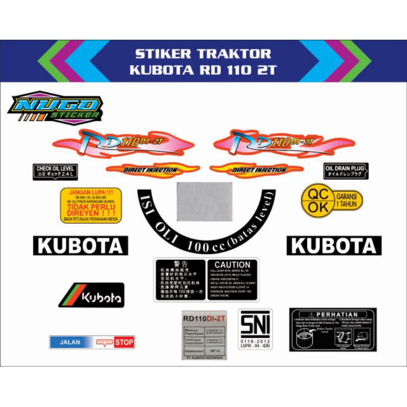 Jual stiker mesin diesel kubota RD 110 2T | Shopee Indonesia