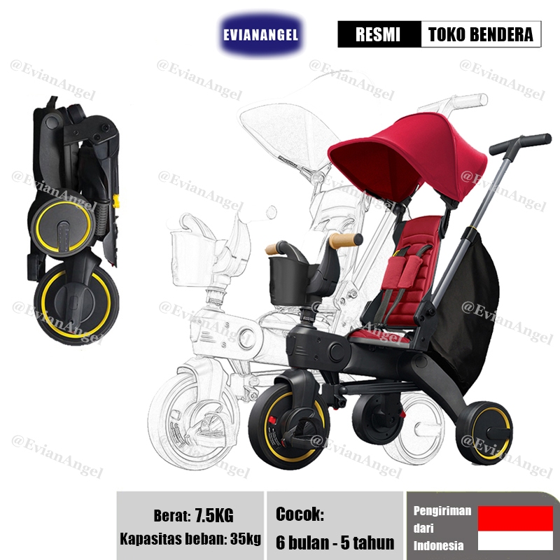 Jual Foldable Bike For Kids 3 In 1 Baby Trolley Stroller-Sepeda Lipat ...