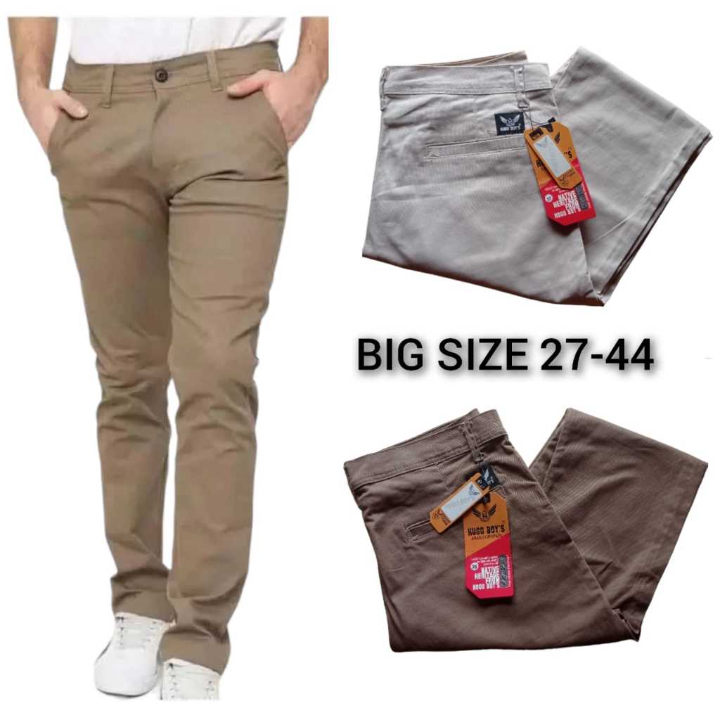 Jual Celana Chino Panjang Pria Jumbo Big Size Premium strech melar Bahan Kerja Harian 27-44 ...