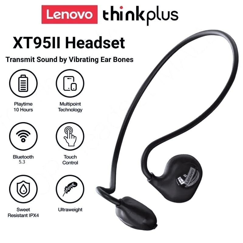 Jual Lenovo Thinkplus XT95ii Bluetooth Headset TWS 5,3 bone conductor ...
