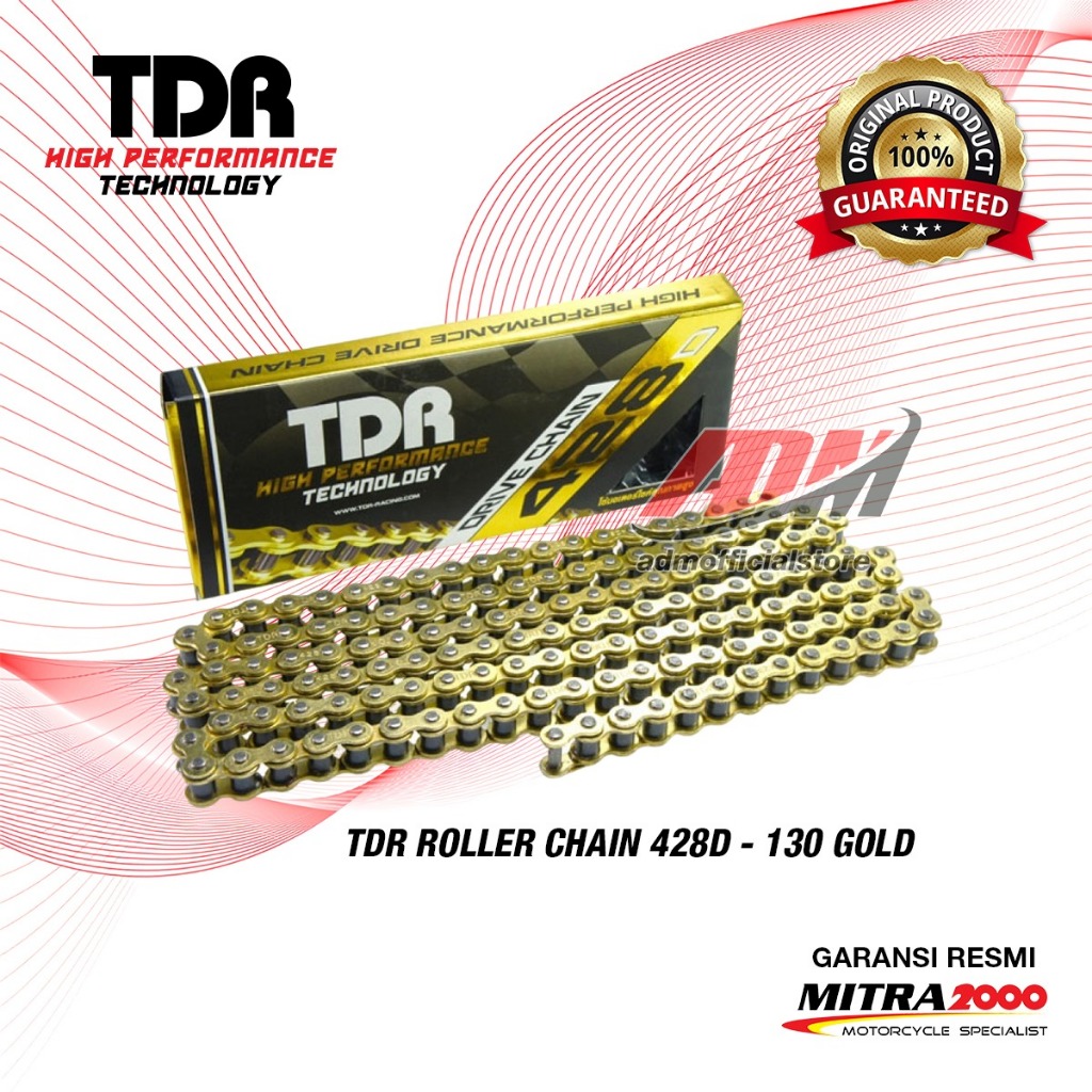 Jual Rantai TDR 428D Gold 112L / 128L / 130L / 140L | Shopee Indonesia