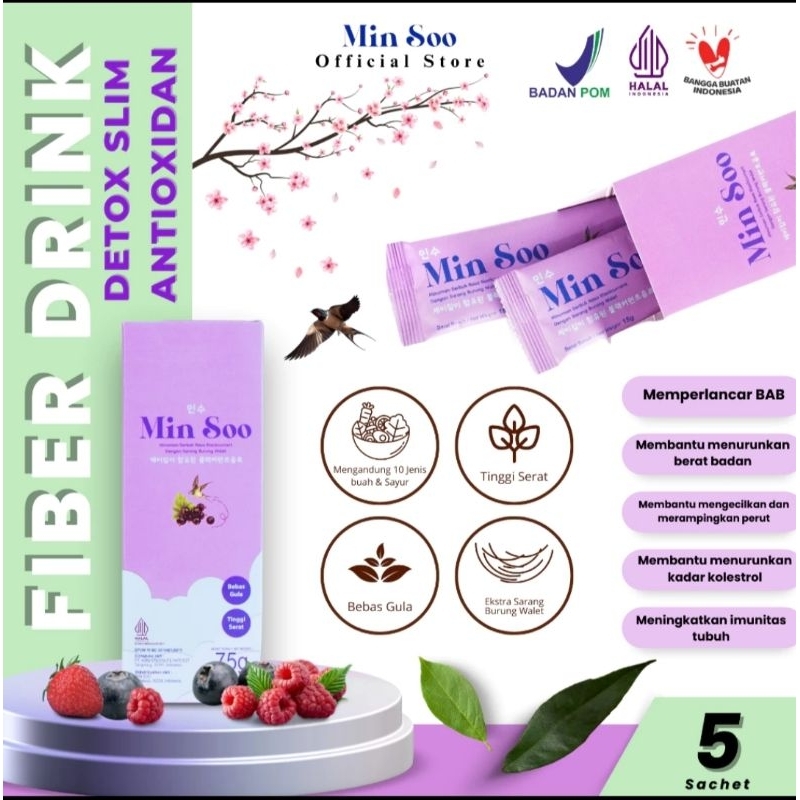 Jual Min Soo Fiber Drink / Minuman Pelangsing (1 box = 5 sachet ...