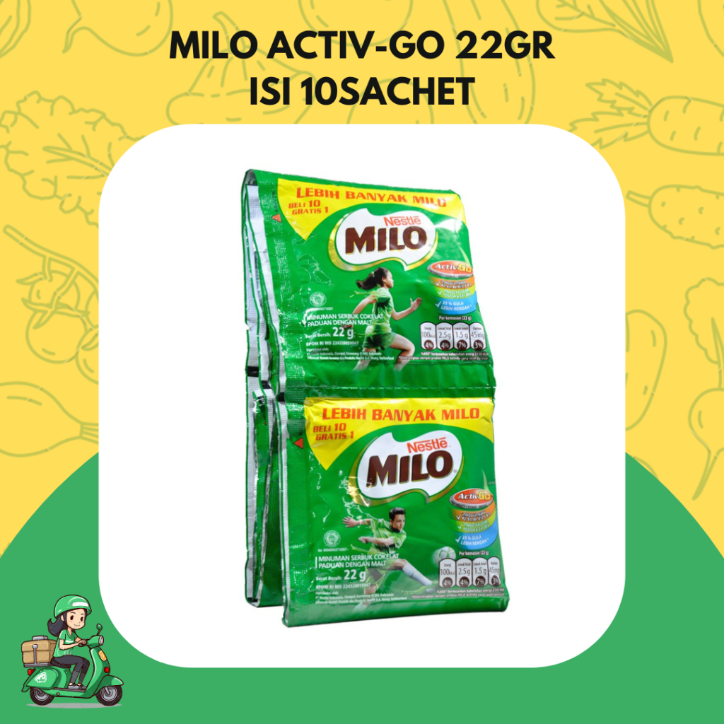 Jual MILO Activ-Go Susu Bubuk Sachet 22 gr RENCENG ( ISI 10 sachet ...