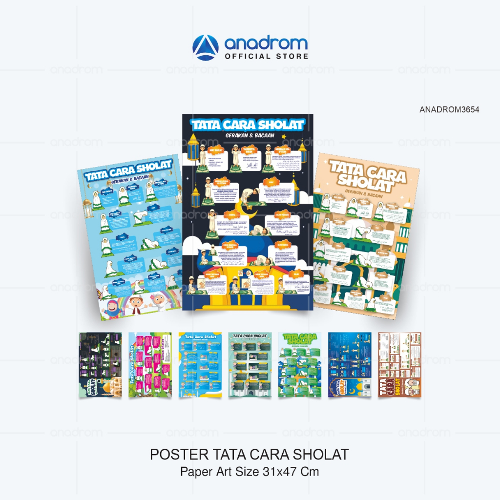 Jual Poster Tata Cara gerakan Sholat | Poster Tata cara sholat lengkap ...